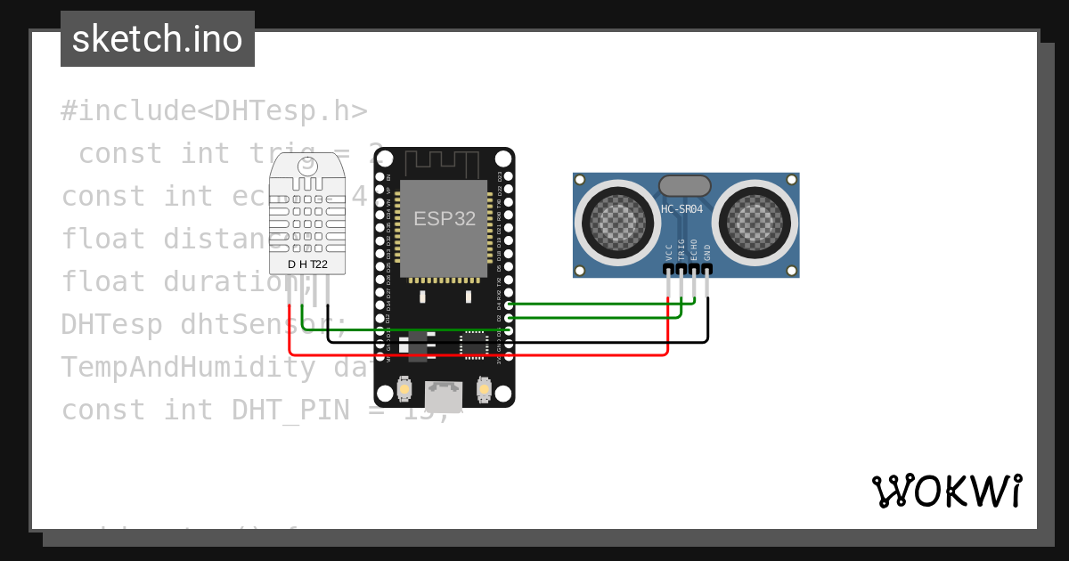Ultrasonic And Dht Wokwi Esp32 Stm32 Arduino Simulator 4675