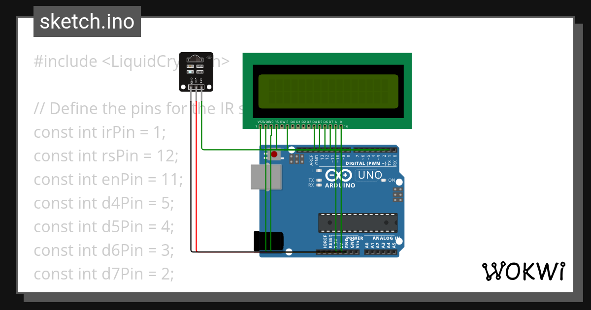 RPM Using IR Sensor and Displauy it on LCD Copy - Wokwi ESP32, STM32, Arduino Simulator