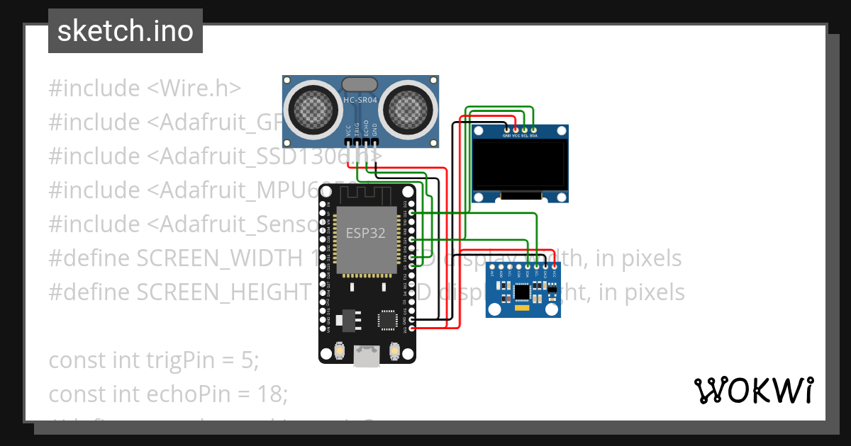 ultrasonic lcd Copy - Wokwi ESP32, STM32, Arduino Simulator