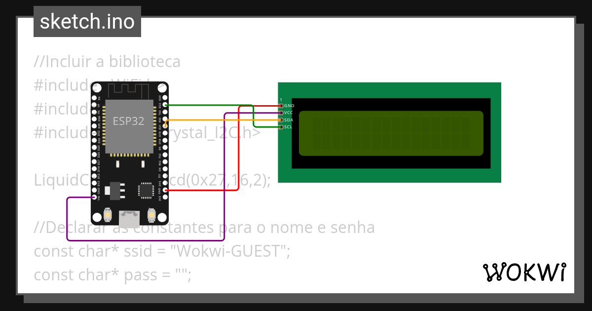 lcd 16x2 - Wokwi ESP32, STM32, Arduino Simulator