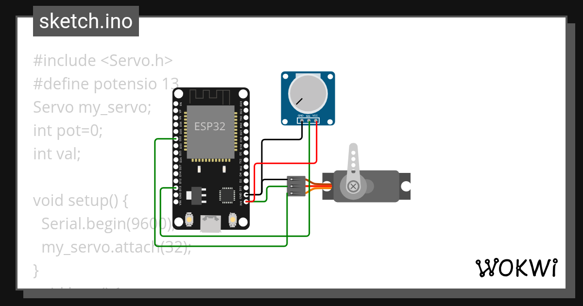 Servo Copy Pot Wokwi Esp32 Stm32 Arduino Simulator