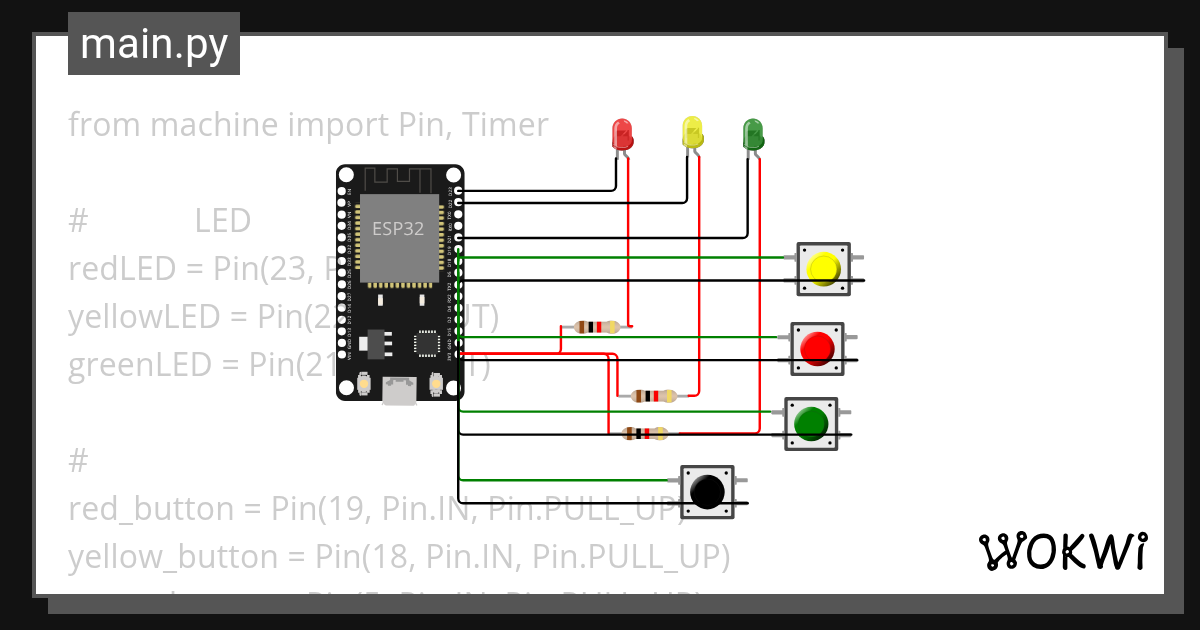 RYG 3B+B 閃爍 Copy Copy - Wokwi ESP32, STM32, Arduino Simulator
