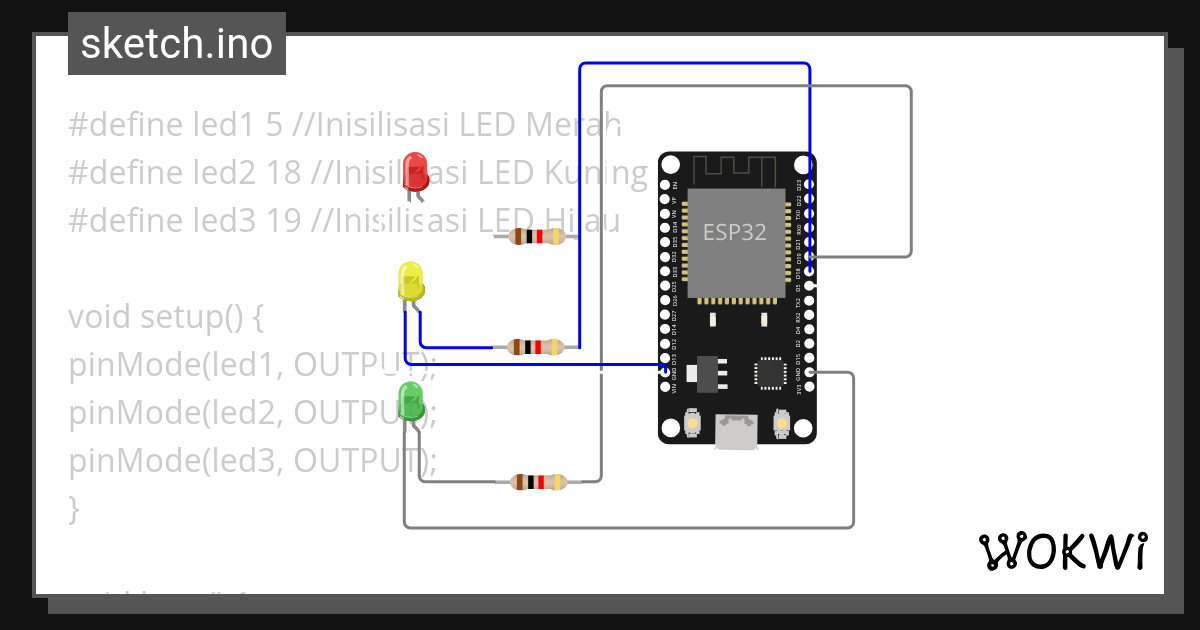 Simulasi 3 - Wokwi ESP32, STM32, Arduino Simulator