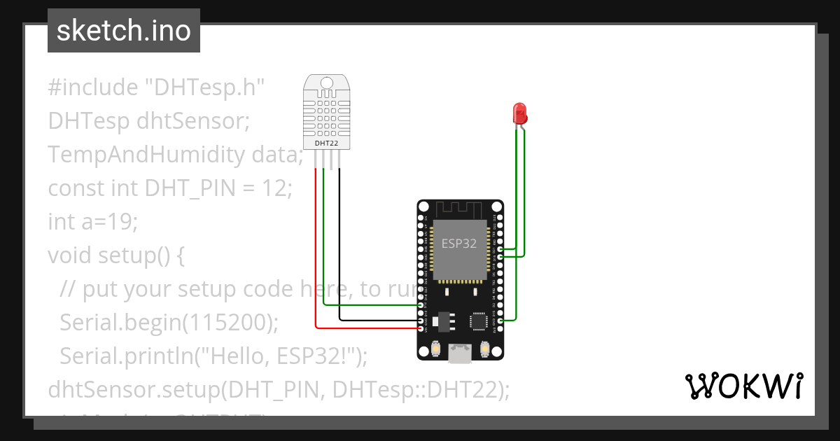 Temperature And Humidity Wokwi Esp32 Stm32 Arduino Simulator