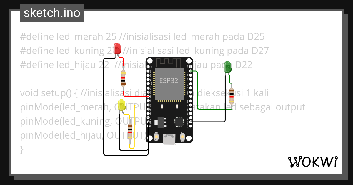 Simulasi 3 - Wokwi ESP32, STM32, Arduino Simulator