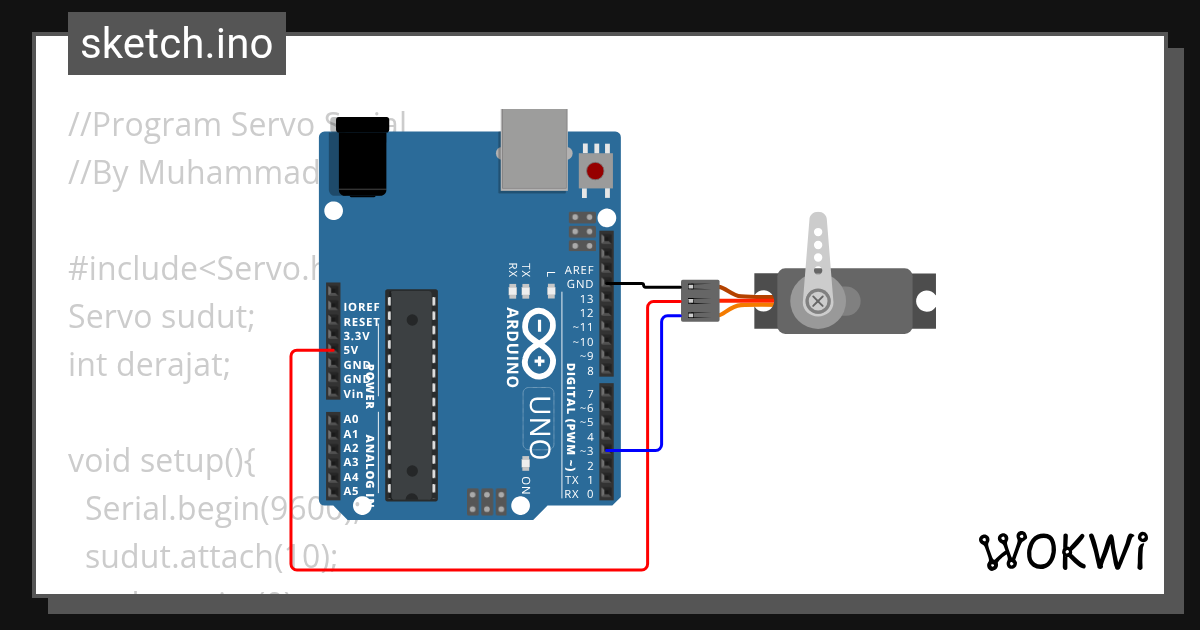 Program Servo Serial - Wokwi ESP32, STM32, Arduino Simulator