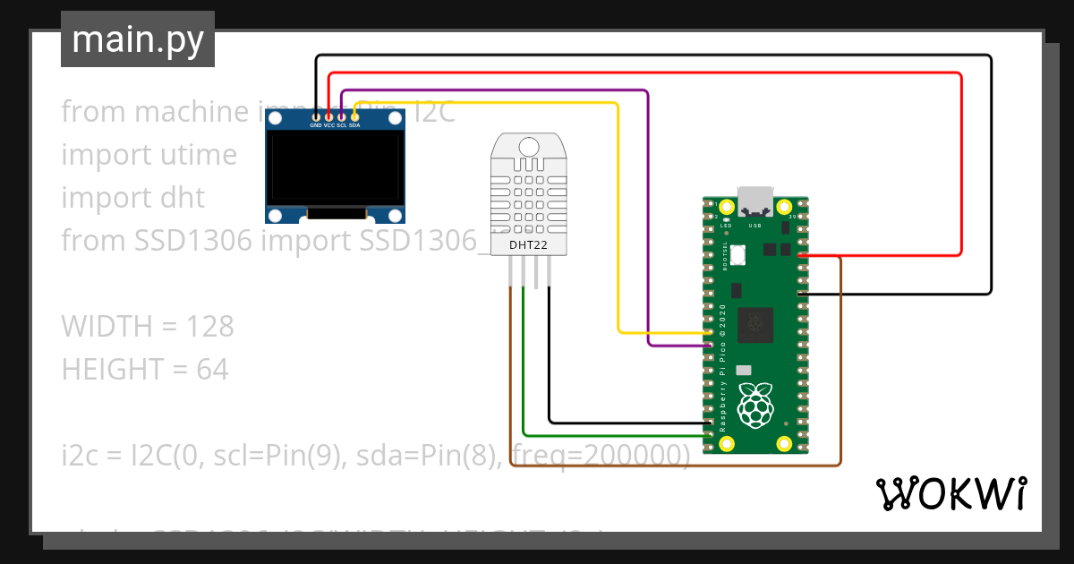 DHT temp sensor - Wokwi ESP32, STM32, Arduino Simulator