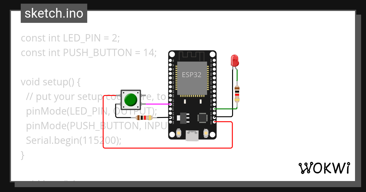 PUSH_BUTTON - Dicky - Wokwi ESP32, STM32, Arduino Simulator