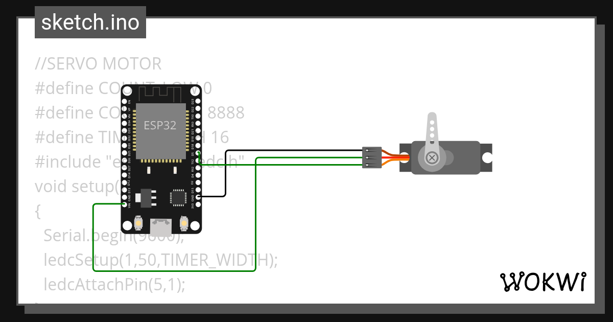 Servo Motor Wokwi Esp32 Stm32 Arduino Simulator