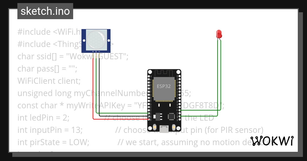 PIR - Wokwi ESP32, STM32, Arduino Simulator