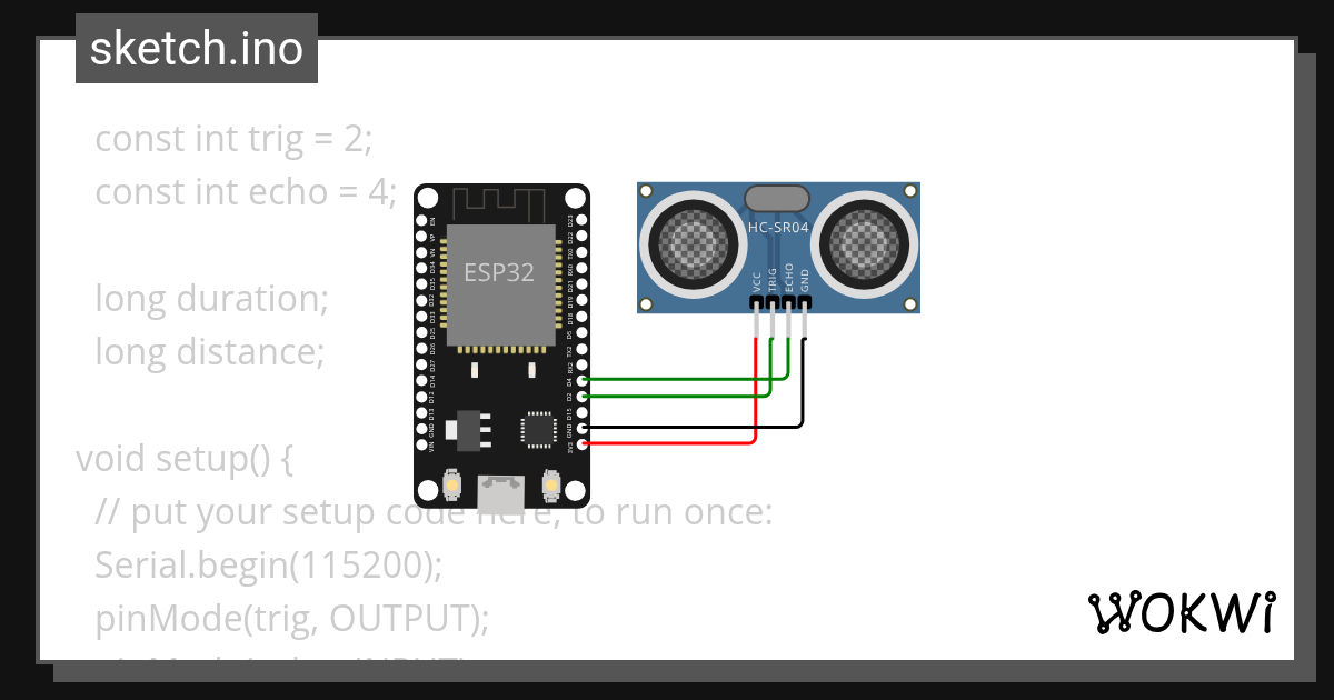 Distance - Wokwi ESP32, STM32, Arduino Simulator