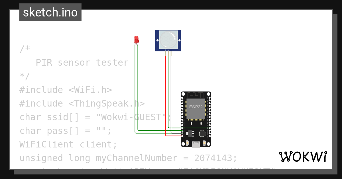 Pir Sensor Wokwi Esp32 Stm32 Arduino Simulator 3959