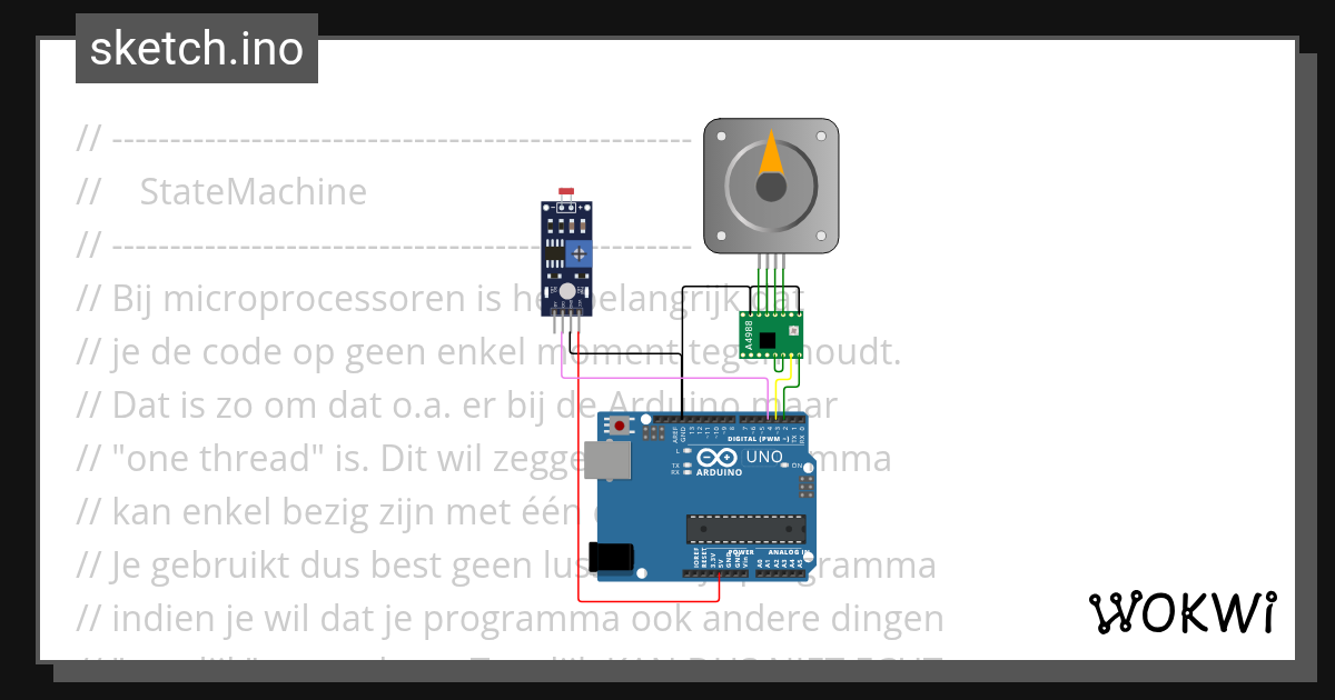 StateMachine_Rolluik voorbeeldCode - Wokwi ESP32, STM32, Arduino Simulator