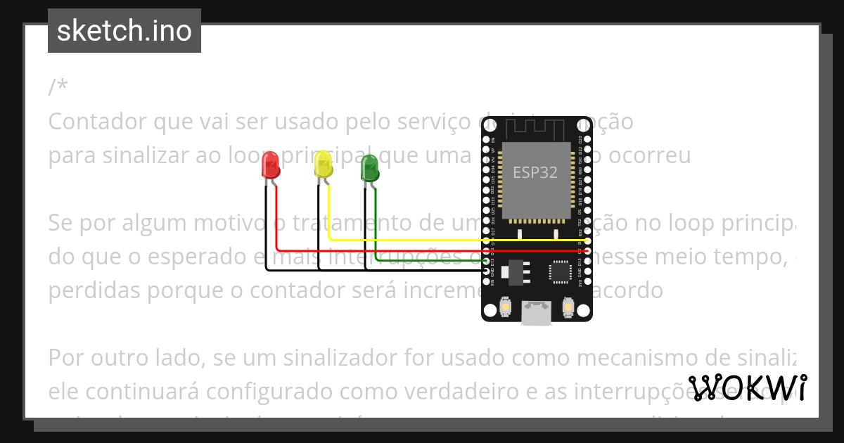 SEMAFORO - Wokwi Arduino and ESP32 Simulator SEMAFORO - Wokwi Arduino and ESP32 Simulator