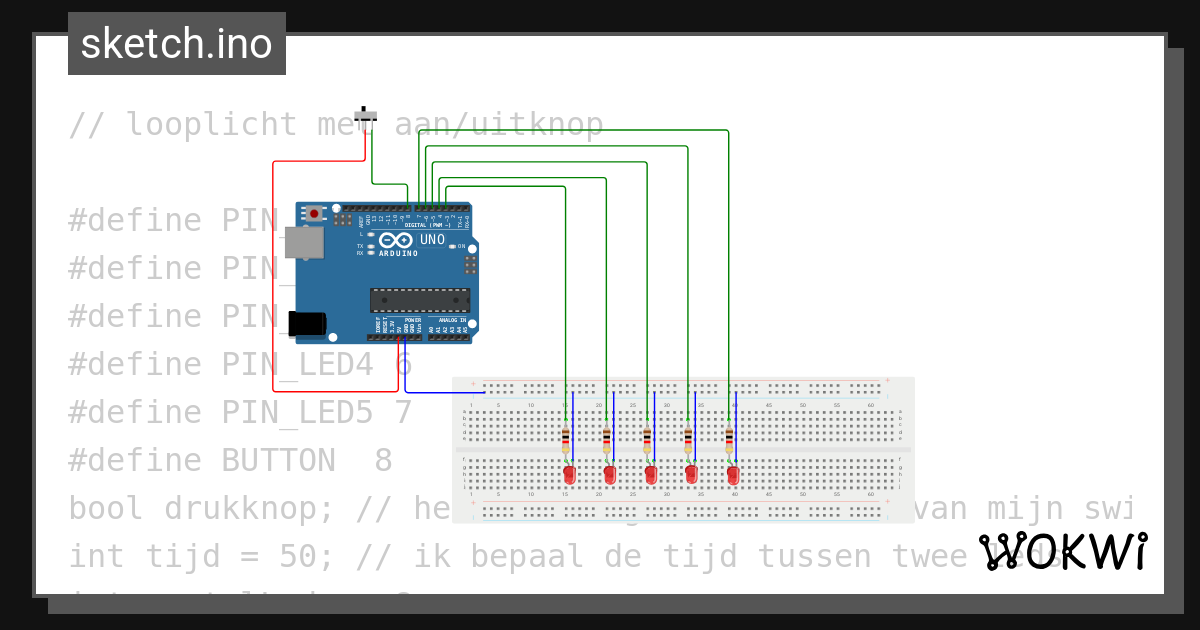 Looplicht Wokwi Esp32 Stm32 Arduino Simulator 0511