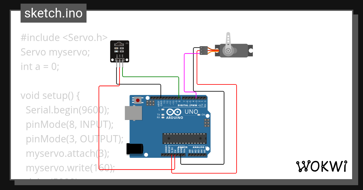 เปิดฝาถังขยะด้วยเซ็นเซอร์ Wokwi Esp32 Stm32 Arduino Simulator 7541