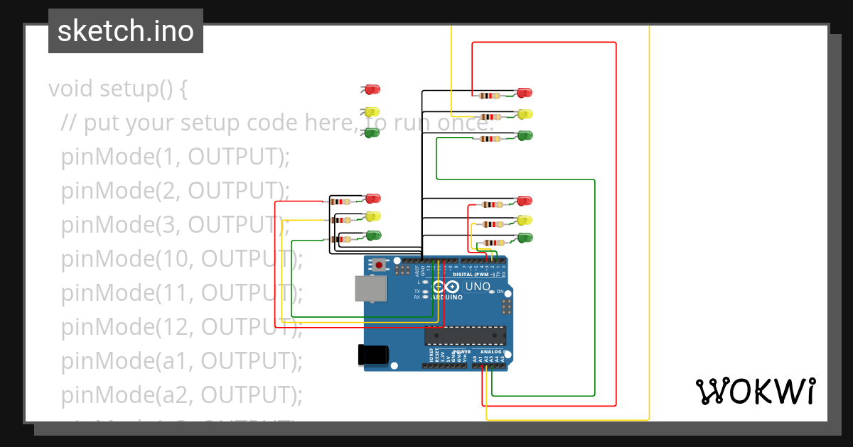 Project lampu merah - Wokwi ESP32, STM32, Arduino Simulator
