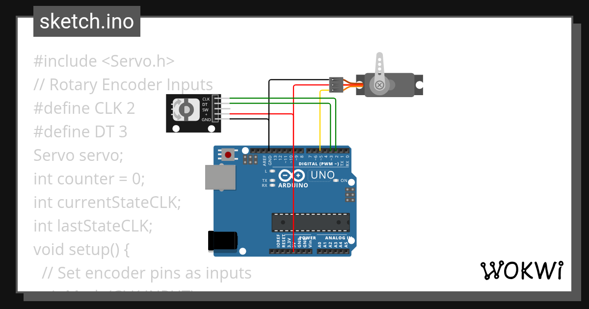 servo_Encoder_Control - Wokwi ESP32, STM32, Arduino Simulator