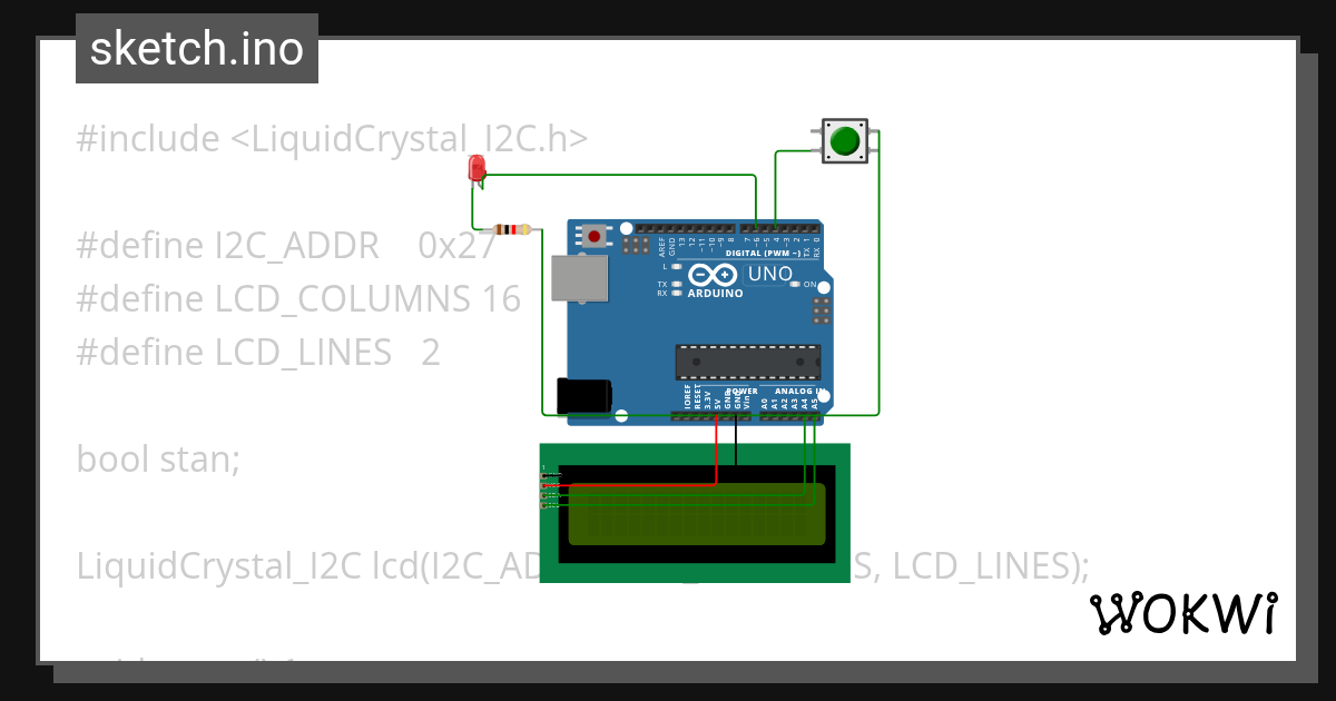 LCD_plus_LED - Wokwi ESP32, STM32, Arduino Simulator
