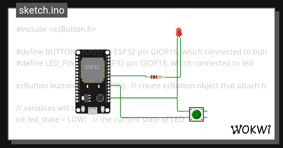 Led_button - Wokwi ESP32, STM32, Arduino Simulator