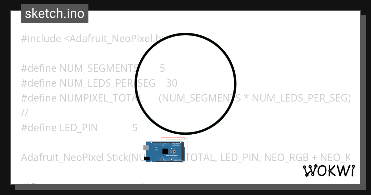 Cosplay_NeoPixels - Wokwi ESP32, STM32, Arduino Simulator