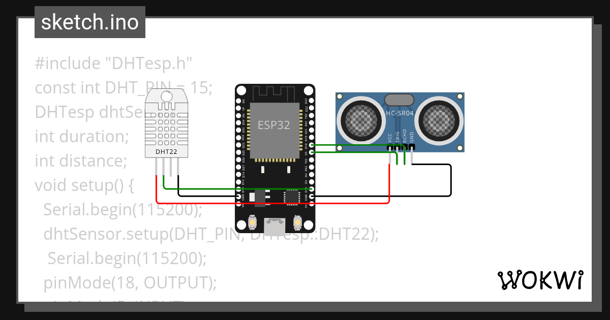 ultra sonic\ - Wokwi ESP32, STM32, Arduino Simulator