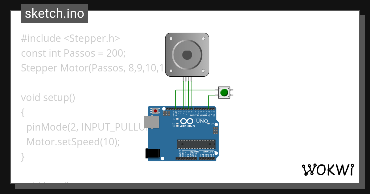 Teste Motor Wokwi Esp32 Stm32 Arduino Simulator 