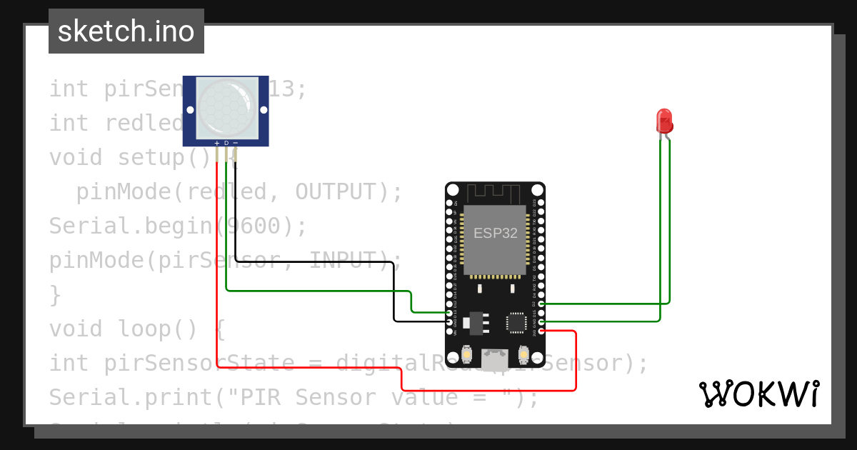 Pir Sensor Wokwi Esp32 Stm32 Arduino Simulator 1772