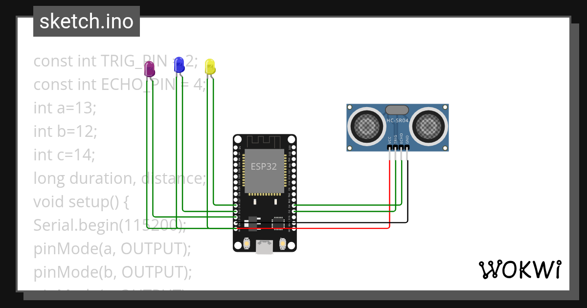 Ultrasonic - Wokwi ESP32, STM32, Arduino Simulator