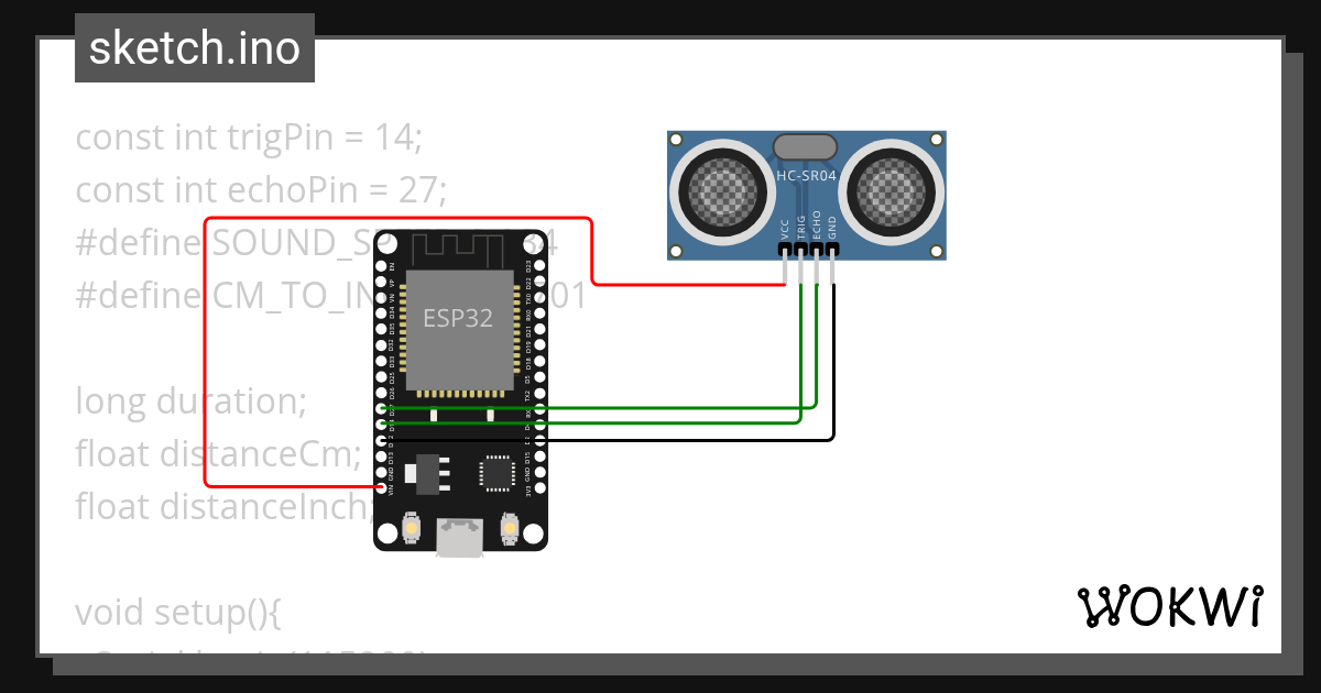 Ultrasonic - Wokwi ESP32, STM32, Arduino Simulator