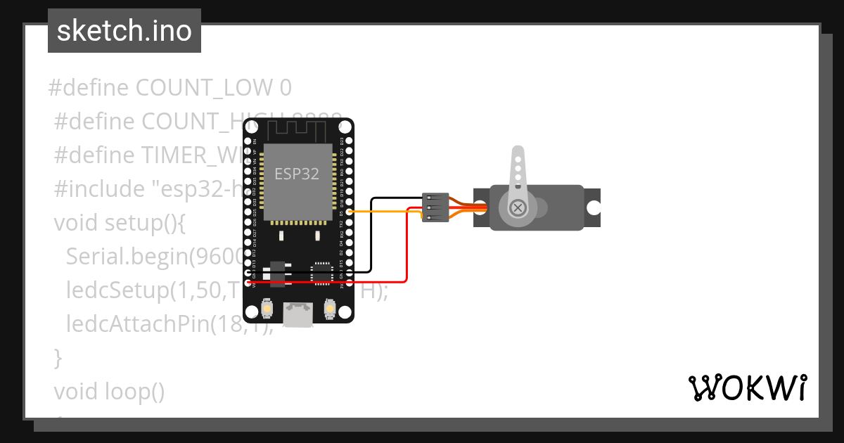 13.Servo motor - Wokwi ESP32, STM32, Arduino Simulator