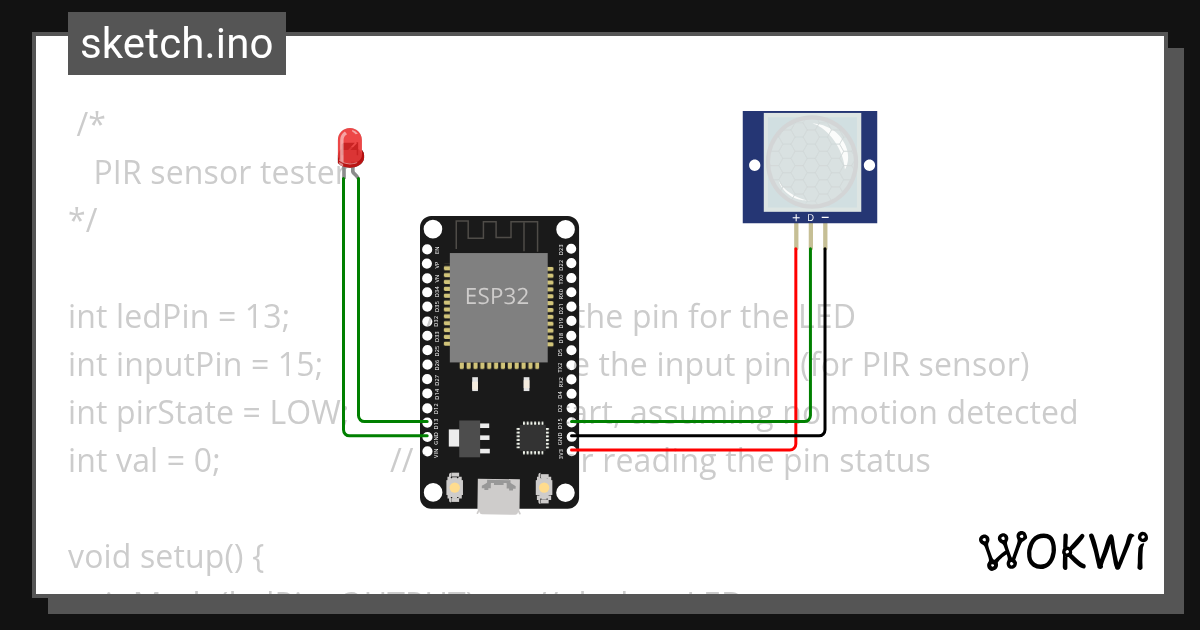 Esp Pir Sensor Wokwi Esp32 Stm32 Arduino Simulator