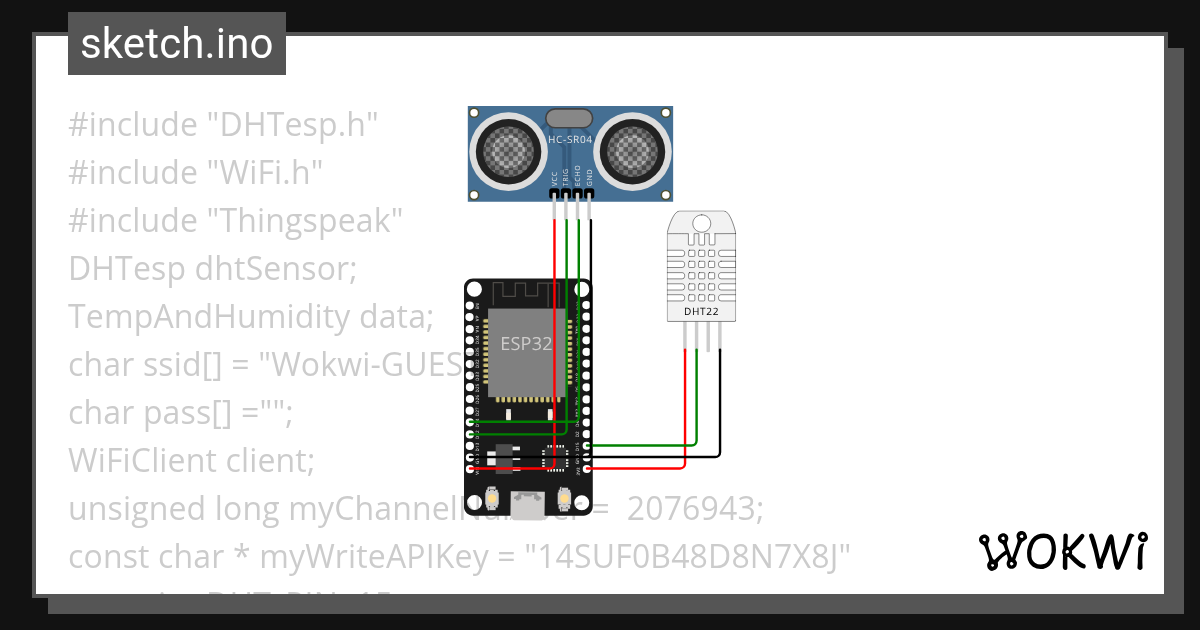 Dht And Ultrasonic Wokwi Esp32 Stm32 Arduino Simulator