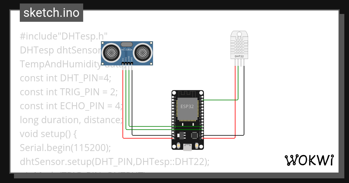 ultra&temp - Wokwi ESP32, STM32, Arduino Simulator