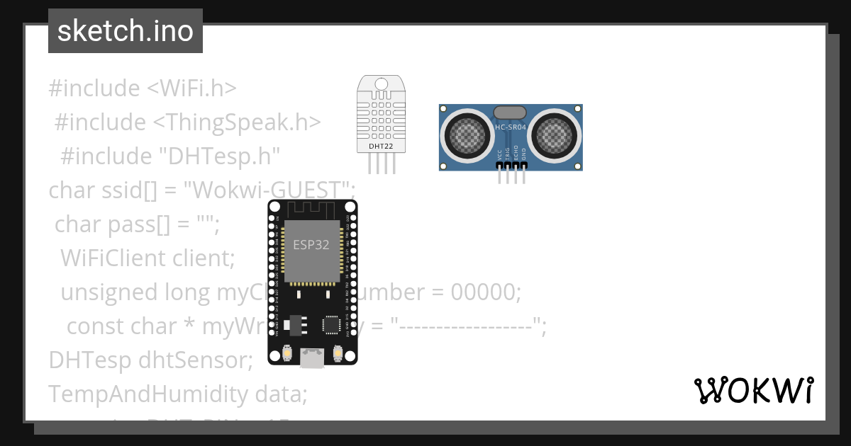 thingspeak - Wokwi ESP32, STM32, Arduino Simulator
