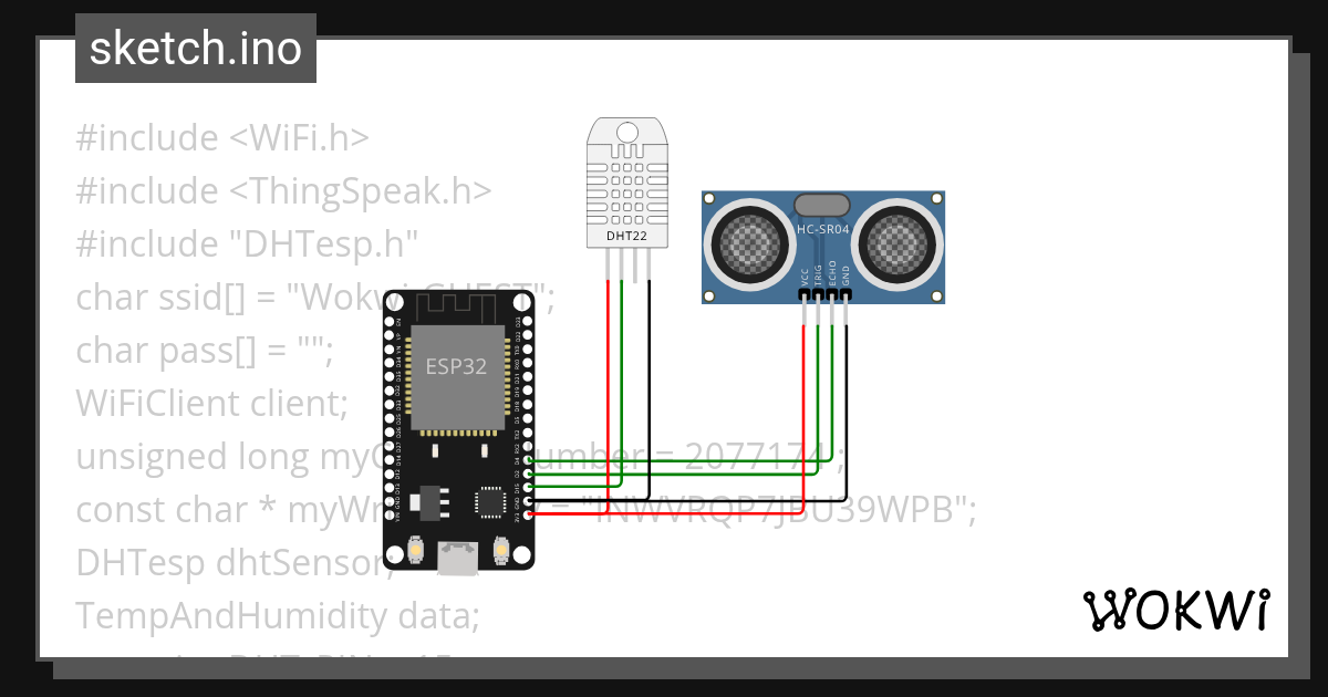 thingspeak - Wokwi ESP32, STM32, Arduino Simulator