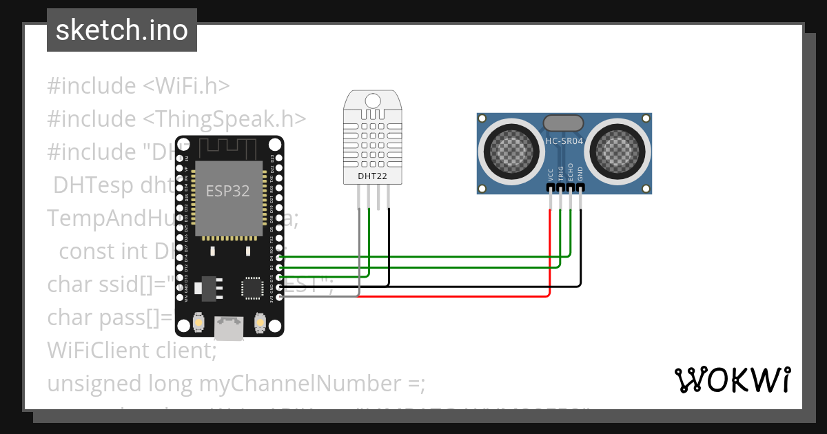 ULTRASONIC SENSOR 3 - Wokwi ESP32, STM32, Arduino Simulator