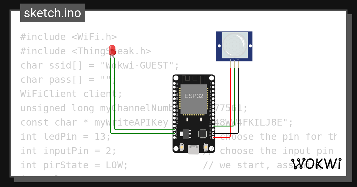 Pir Sensor Wokwi Esp32 Stm32 Arduino Simulator 5579