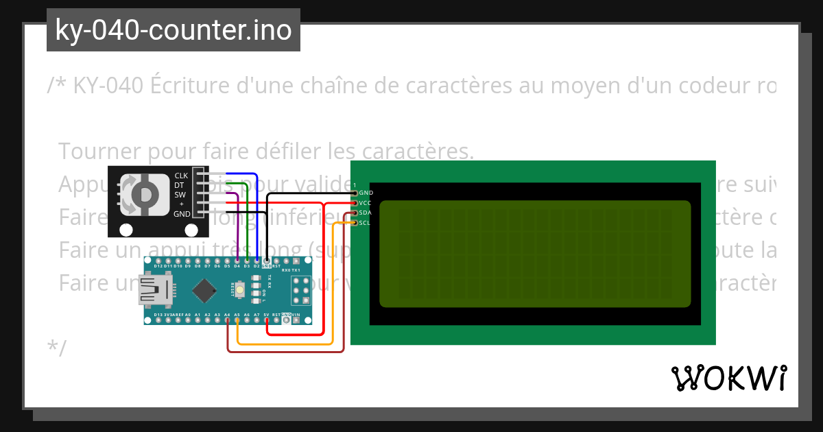 Test_Codeur 8 - Wokwi ESP32, STM32, Arduino Simulator