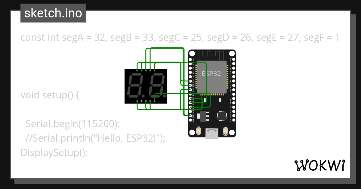 Contador de 0 a 9 - Wokwi ESP32, STM32, Arduino Simulator