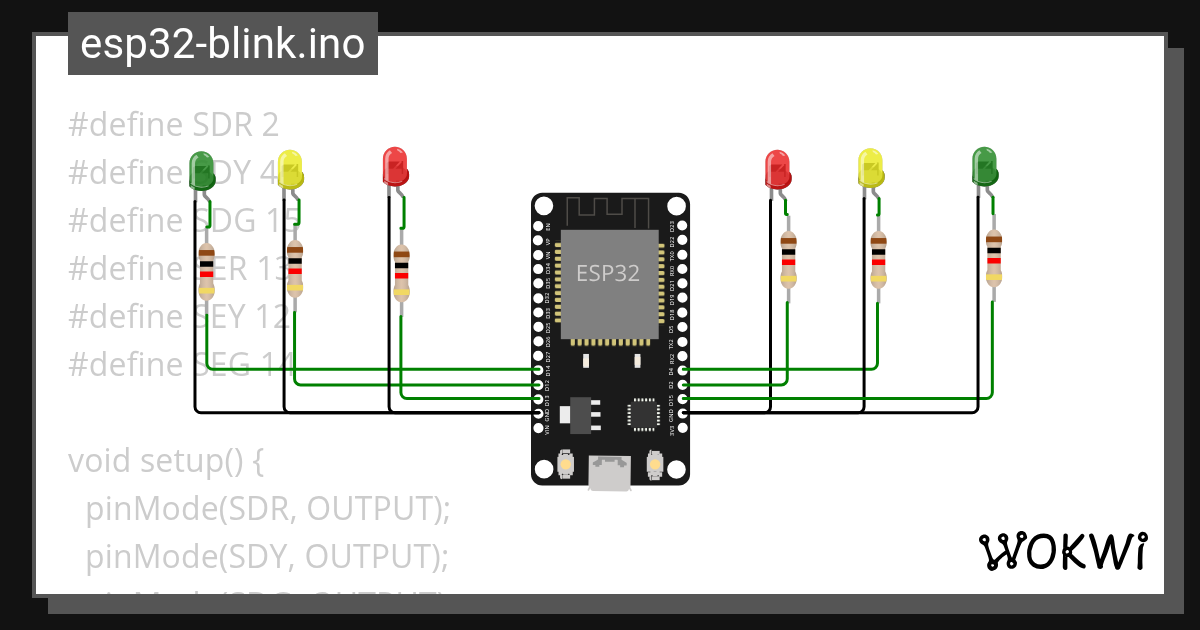 Semaforo - Wokwi ESP32, STM32, Arduino Simulator