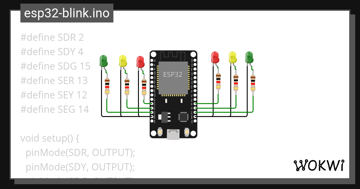 esp32-arduino.ino Semaforo - Wokwi ESP32, STM32, Arduino Simulator