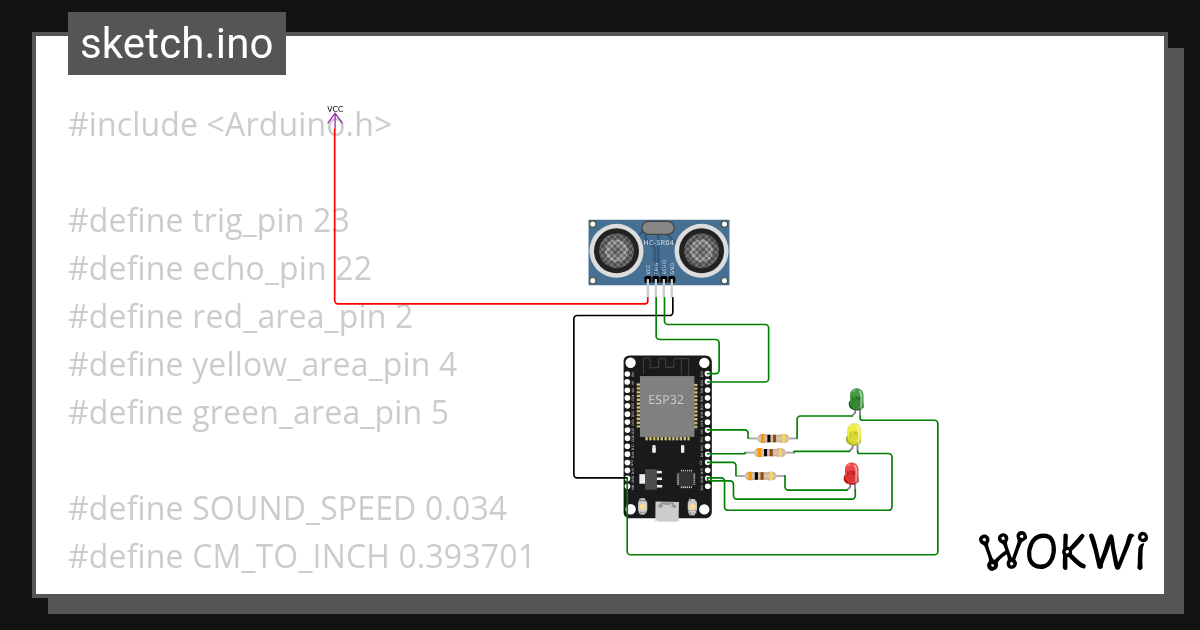 PRACTICA_4_SENSOR_DISTANCIA - Wokwi ESP32, STM32, Arduino Simulator