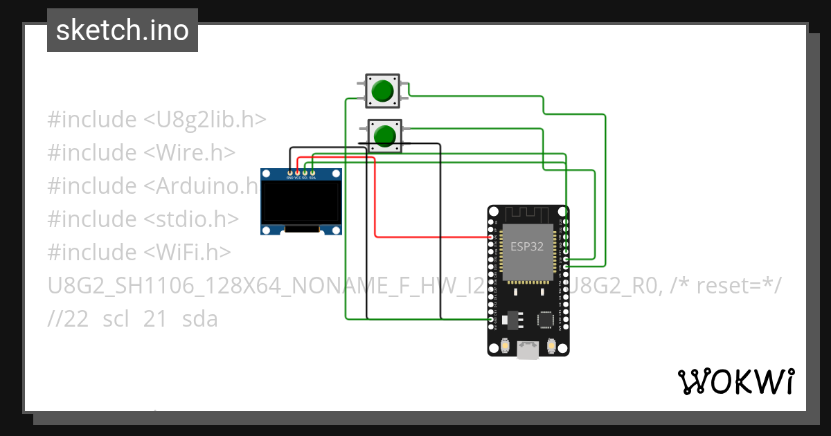 Oled滚动lesson Y1 Copy Wokwi Esp32 Stm32 Arduino Simulator 0171