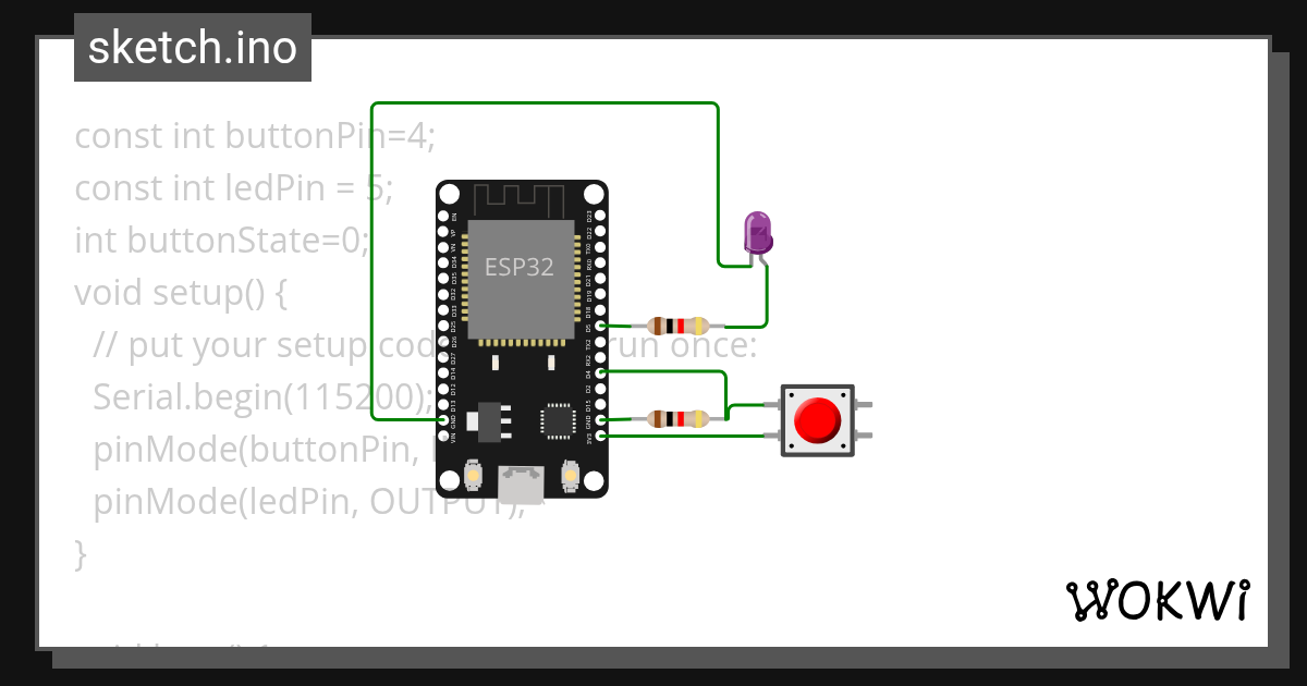 push button - Wokwi ESP32, STM32, Arduino Simulator