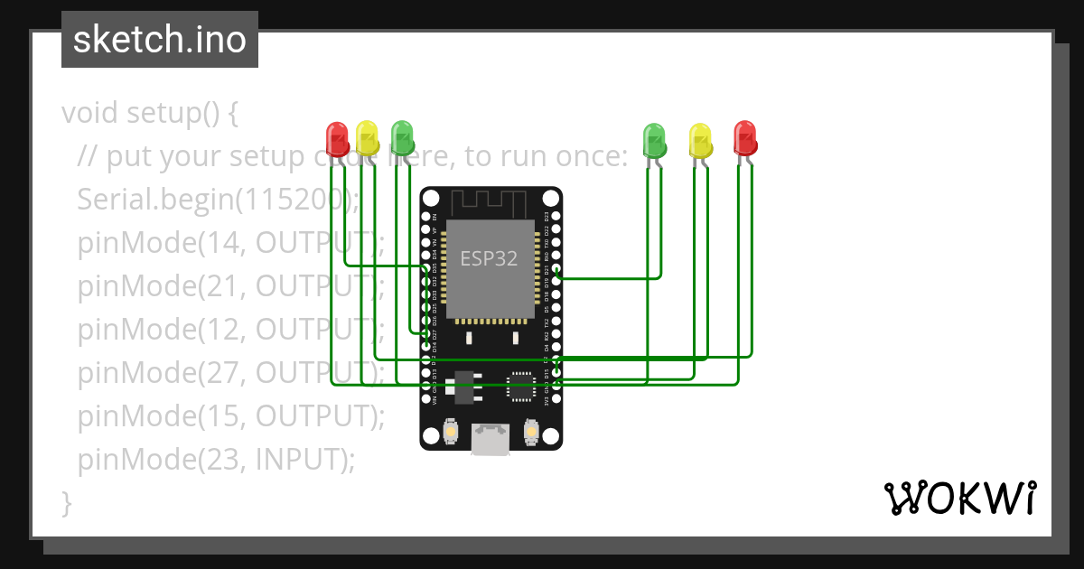 traffic light - Wokwi ESP32, STM32, Arduino Simulator