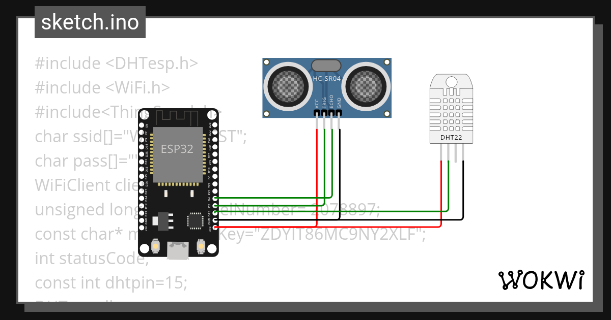 Echo And Temphumidity Wokwi Esp32 Stm32 Arduino Simulator