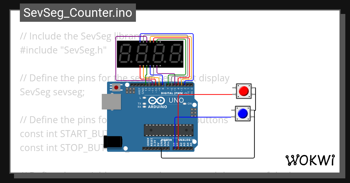 SevSeg_Counter modif2x.ino - Wokwi ESP32, STM32, Arduino Simulator
