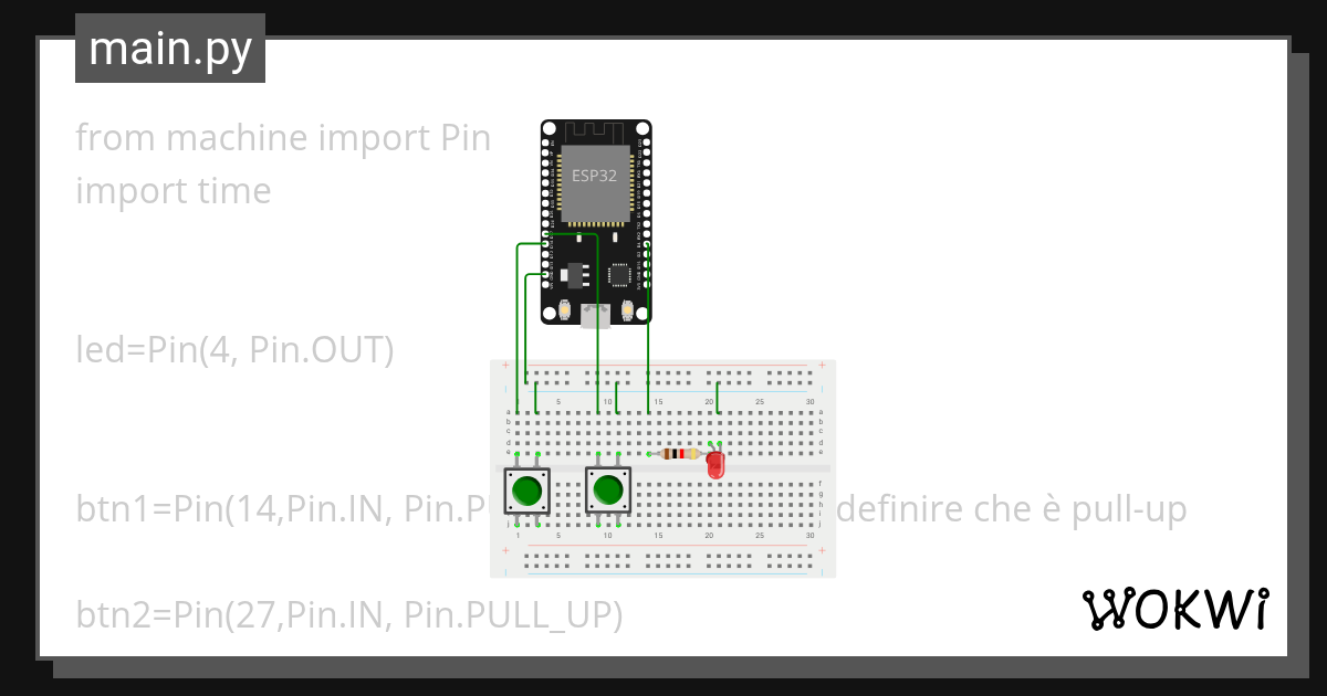 PUSH BUTTON - Wokwi ESP32, STM32, Arduino Simulator