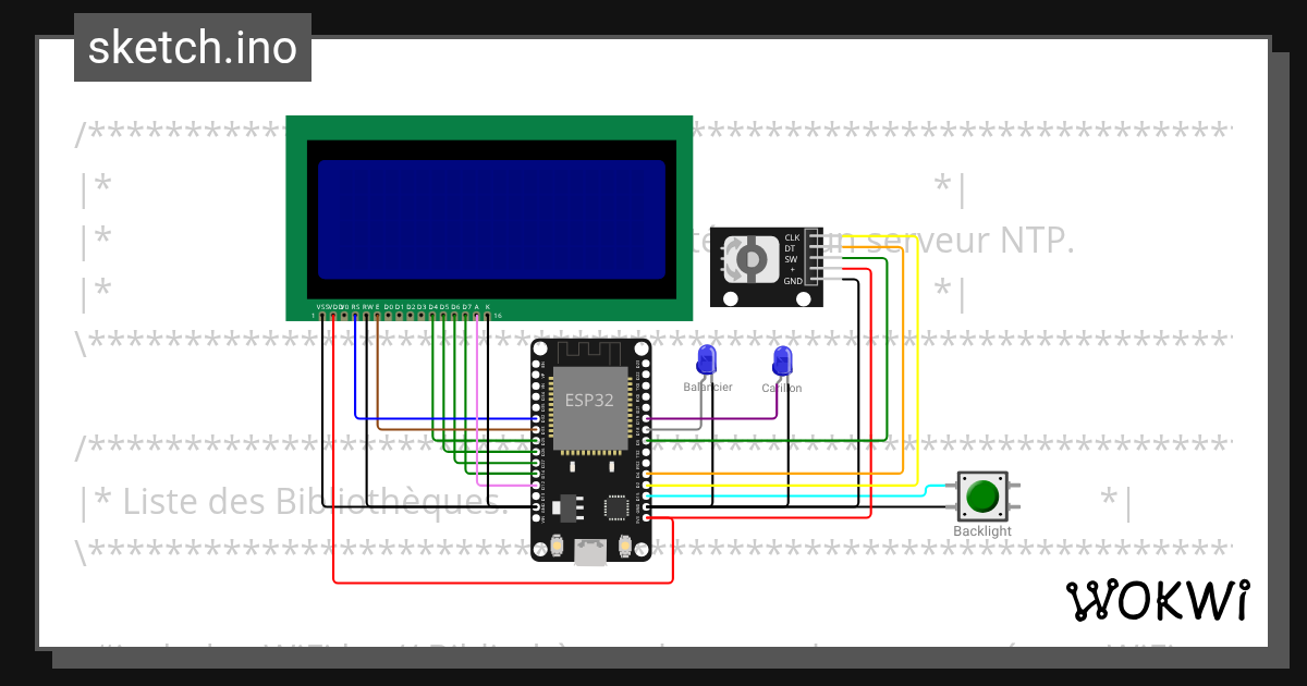 13_Horloge_NTP_sur_Afficheur_LCD_4x20 - Wokwi Arduino and ESP32 Simulator